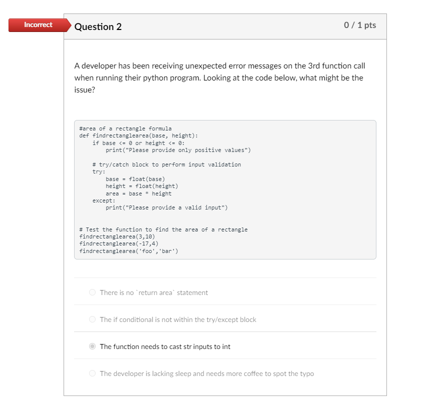 Solved A developer has been receiving unexpected error | Chegg.com