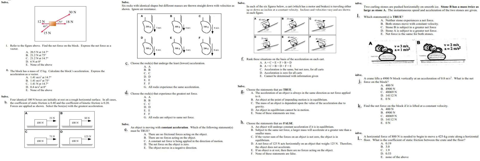 Solved Solve. Solve. Solve. Solve. Six rocks with identical | Chegg.com
