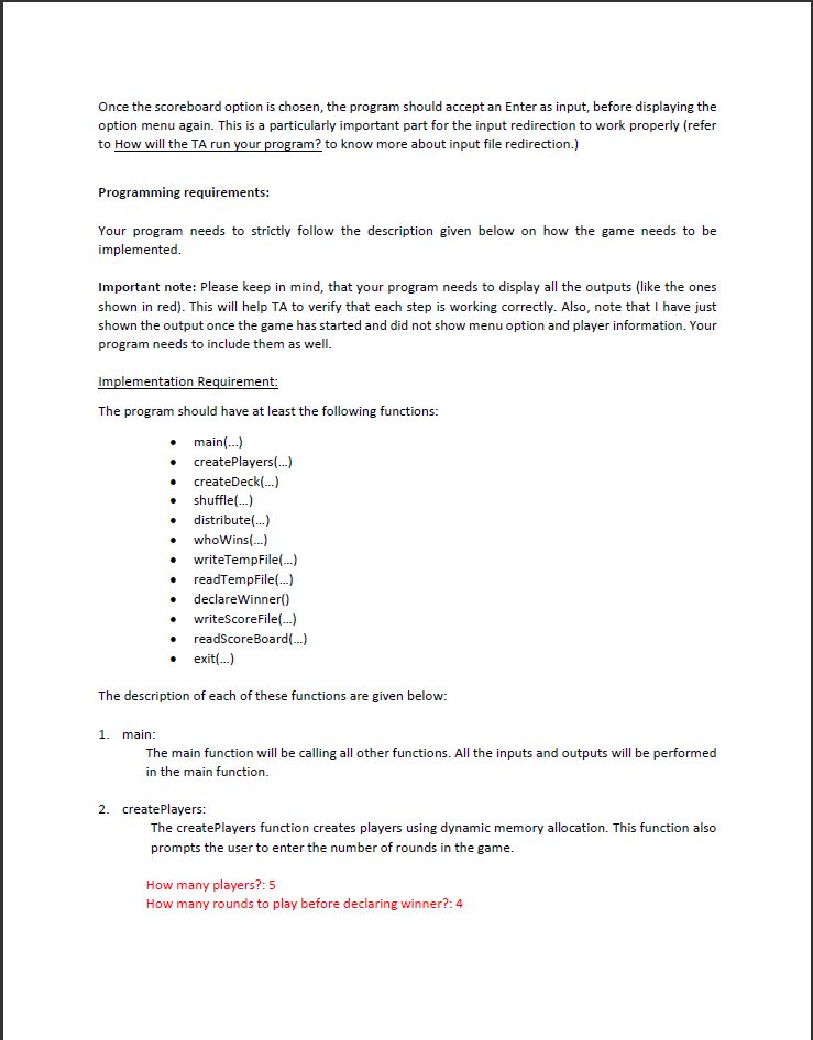 Solved Game Description: You are going to make a | Chegg.com