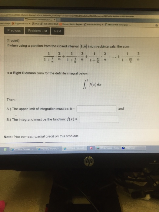 Solved If when using a partition from the closed interval | Chegg.com
