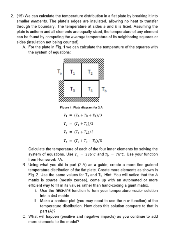 2. (15) We can calculate the temperature distribution | Chegg.com