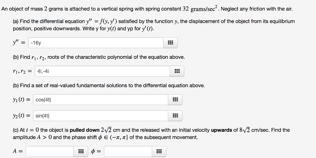 Solved An object of mass 2 grams is attached to a vertical | Chegg.com