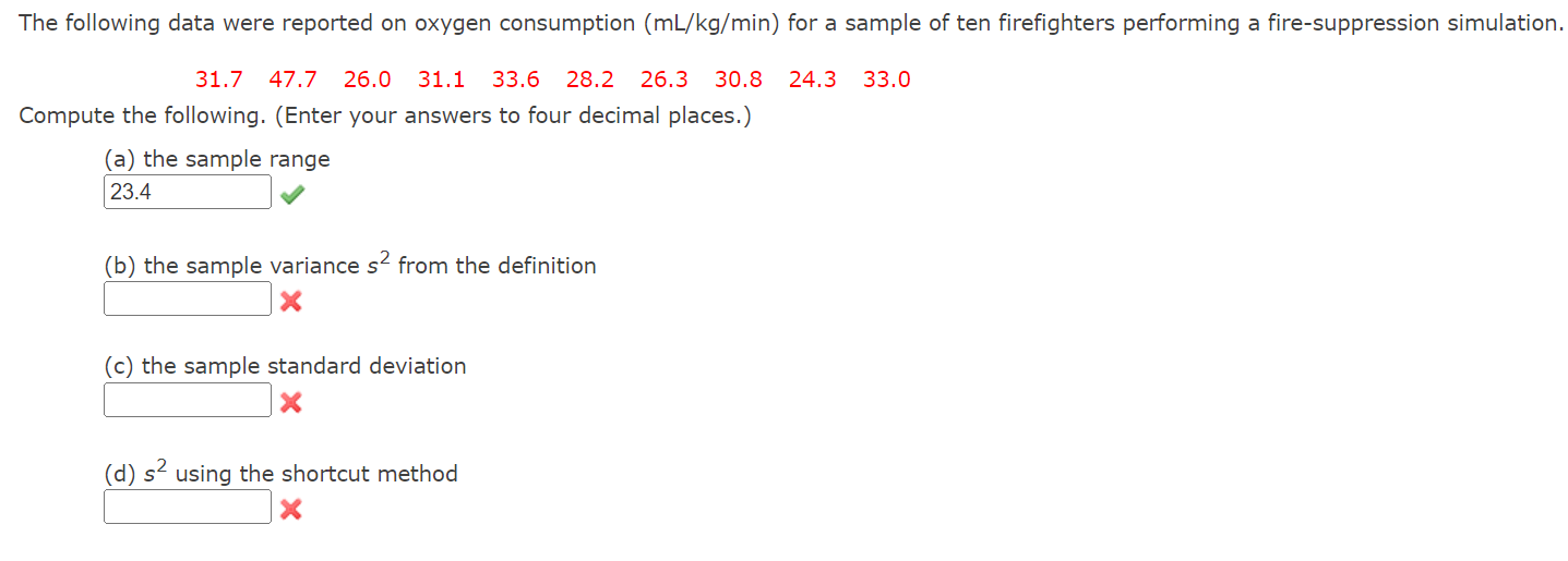 Solved The following data were reported on oxygen | Chegg.com