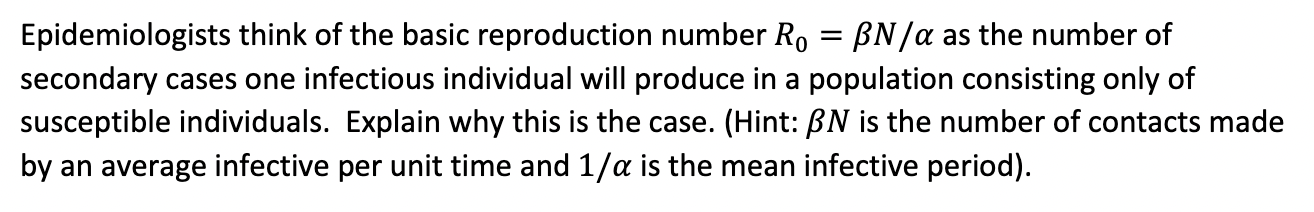 Solved Epidemiologists think of the basic reproduction | Chegg.com