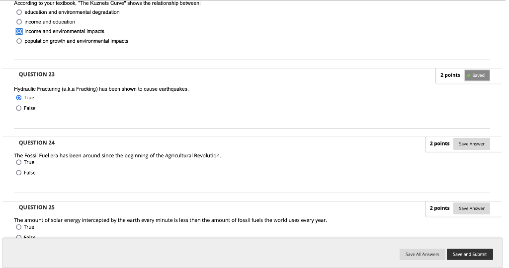Solved According to your textbook, 'The Kuznets Curve" shows | Chegg.com