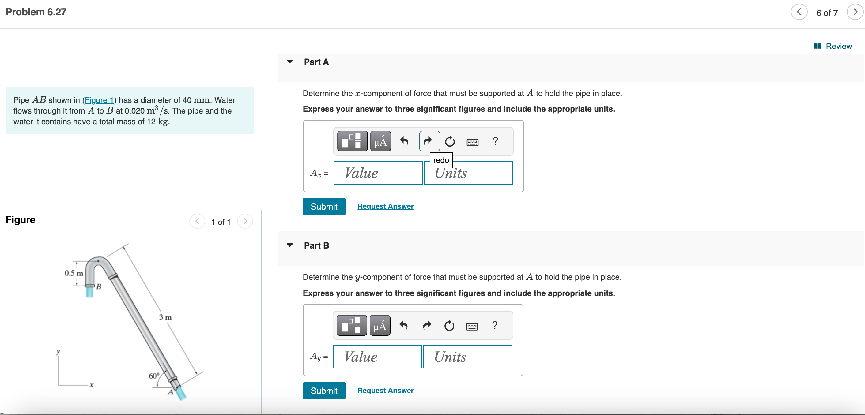 Solved Part ADetermine the \( ﻿x \)-component of force that | Chegg.com
