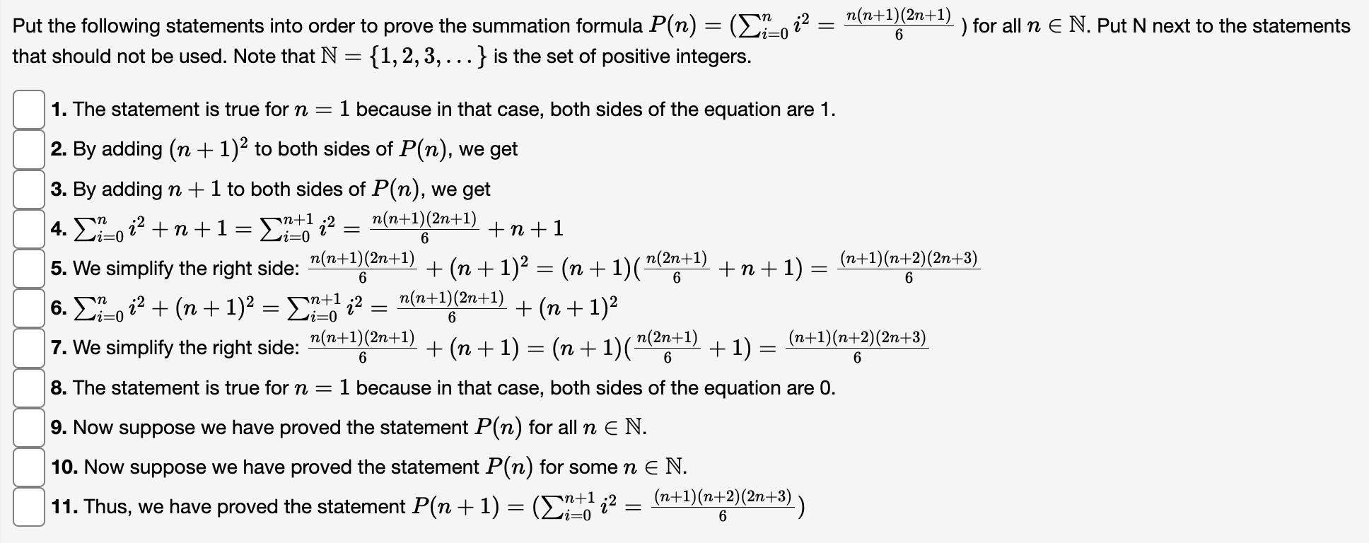 Solved Put the following statements into order to prove the | Chegg.com