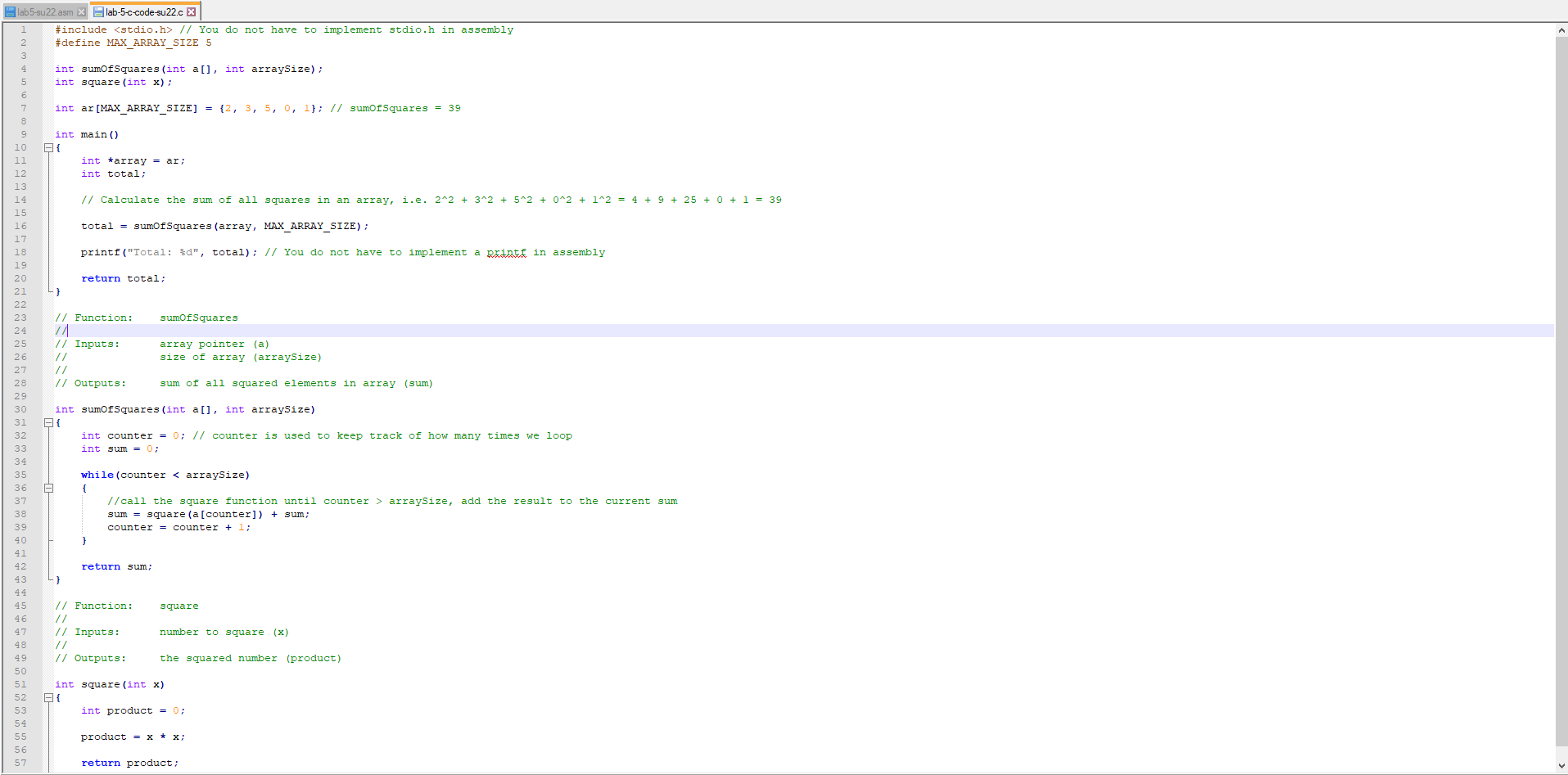 C Programs in Assembly and The Runtime Stack | Chegg.com