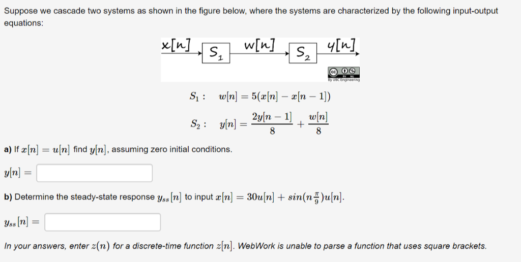 Solved Suppose we cascade two systems as shown in the figure | Chegg.com