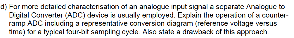 Solved d) For more detailed characterisation of an analogue | Chegg.com