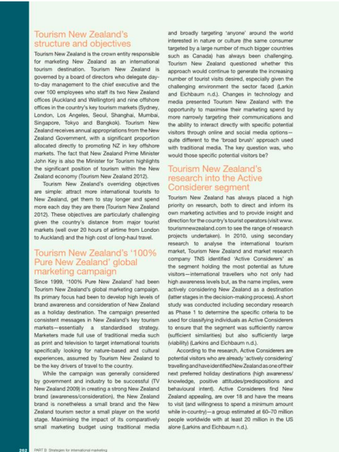 Solved CASE STUDY 7 Tourism New Zealand-using research to | Chegg.com