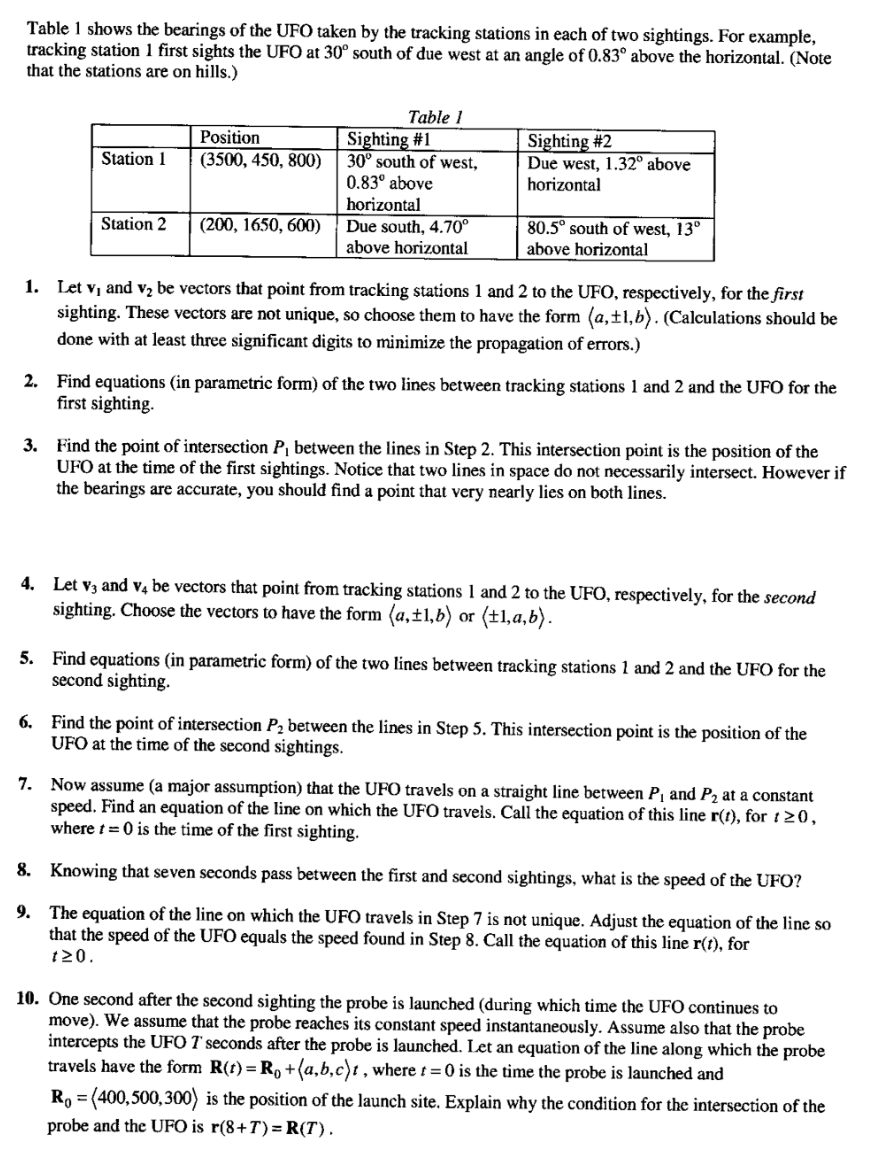 Solved Guided Project 62: Intercepting a UFO Topics and | Chegg.com