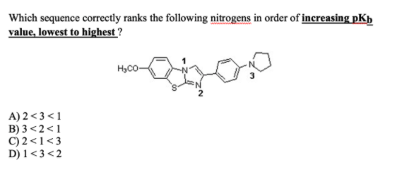 Solved Which sequence correctly ranks the following | Chegg.com