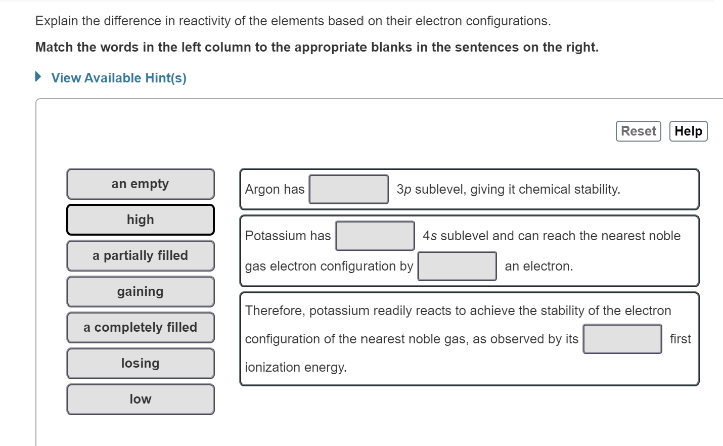 Solved Explain the difference in reactivity of the elements | Chegg.com