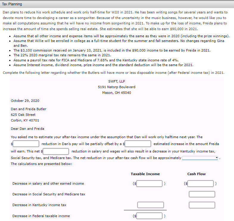 Solved Note: This problem is for the 2020 tax year. Daniel | Chegg.com