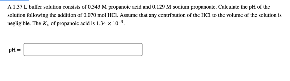 Solved A 1.37 L buffer solution consists of 0.343 M | Chegg.com