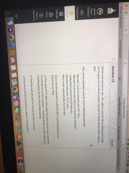 Solved ry Bookmarks Window Help usm.instructure.com ing Cart | Chegg.com