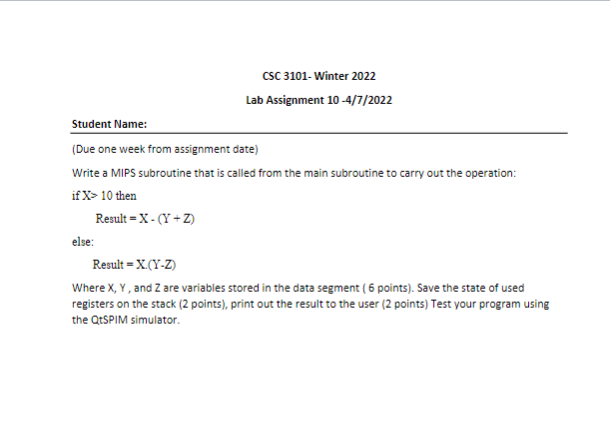 Write a MIPS subroutine that is called from the main | Chegg.com