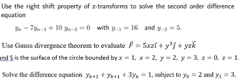 Solved Use the right shift property of z-transforms to solve | Chegg.com