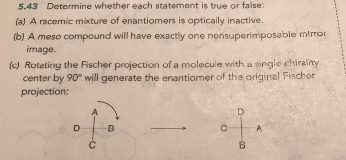 Solved 5.43 Determine whether each statement is true or | Chegg.com