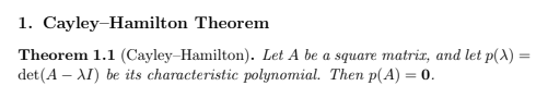 Solved Problem 6: Let us prove the Cayley-Hamilton theorem. | Chegg.com