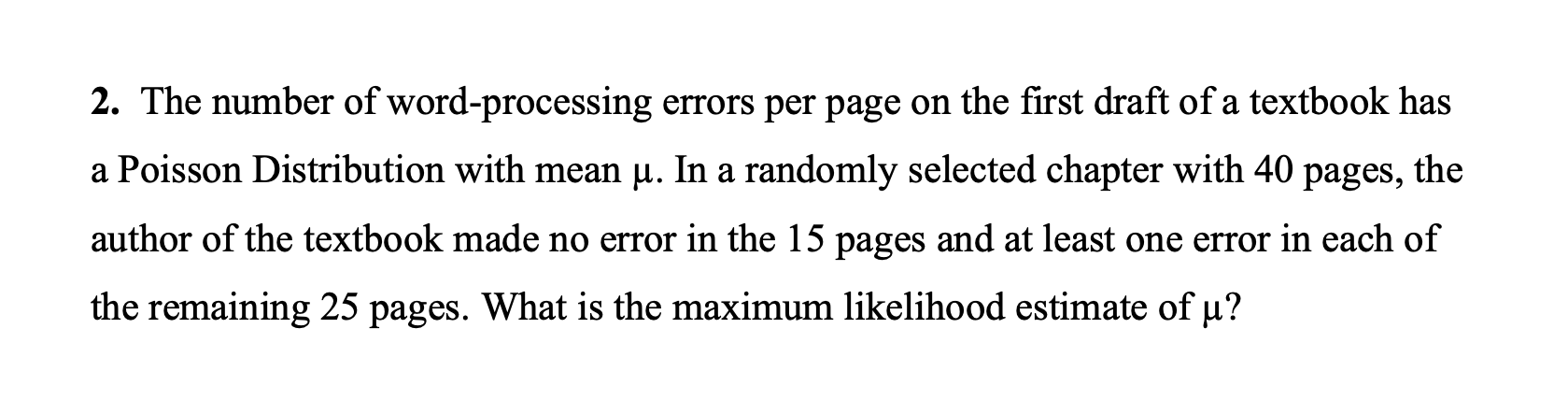 Solved 2. The number of word-processing errors per page on | Chegg.com