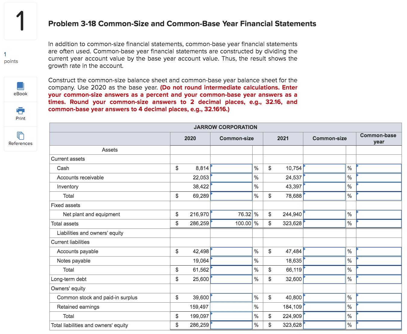 Solved Problem 3-18 ﻿Common-Size and Common-Base Year | Chegg.com