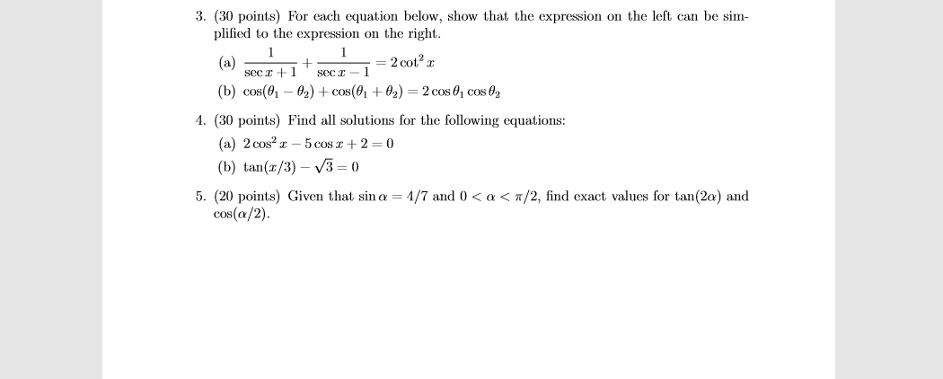Solved 1. (20 points) For the graph below, find an equation | Chegg.com