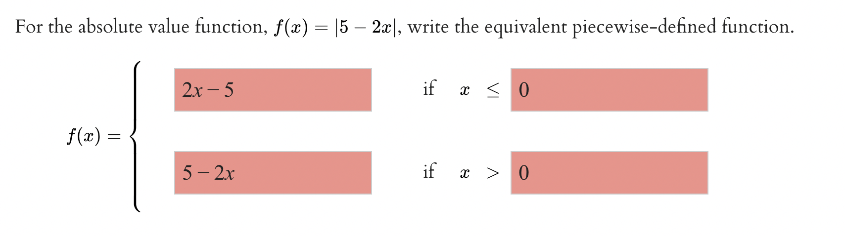 Solved State the domain of the given piecewise-defined | Chegg.com