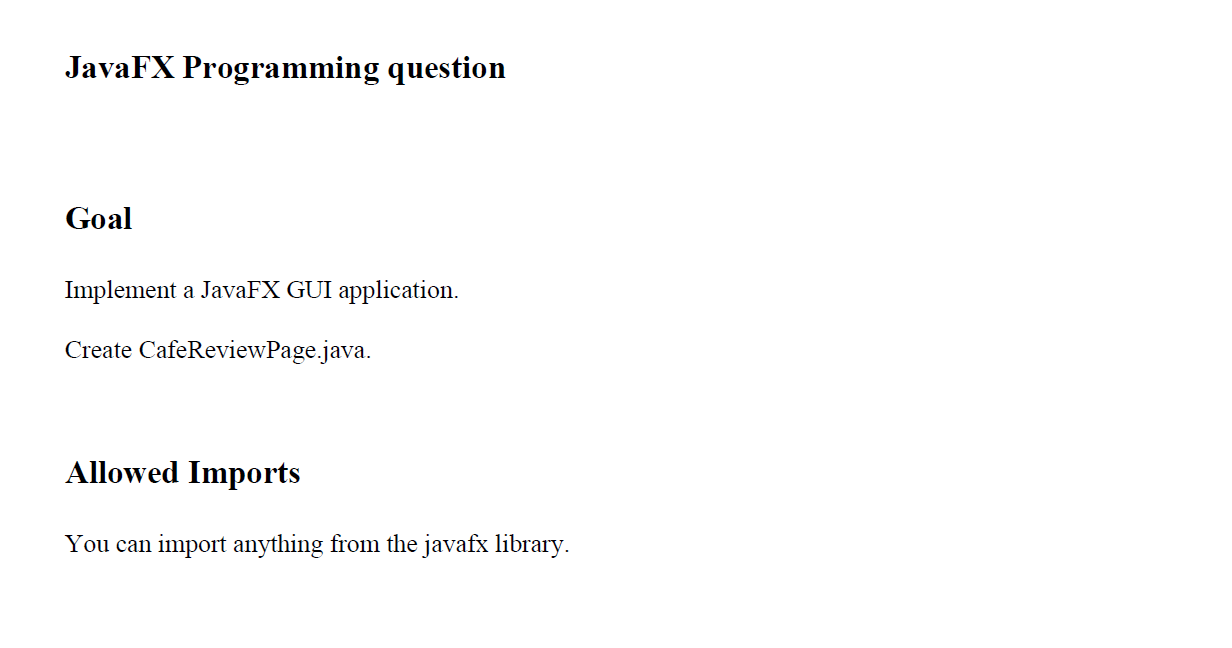 JavaFX Programming question Goal Implement a JavaFX | Chegg.com