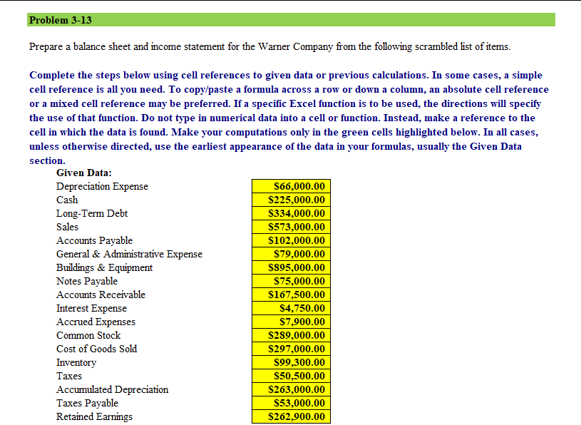 Solved Prepare a balance sheet and income statement for the | Chegg.com