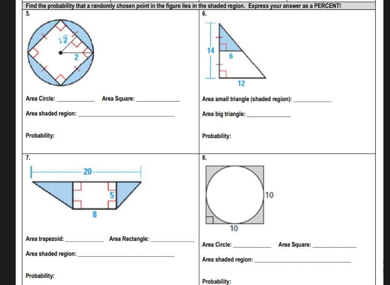 Solved Find the probability that a randomly chosen point in | Chegg.com