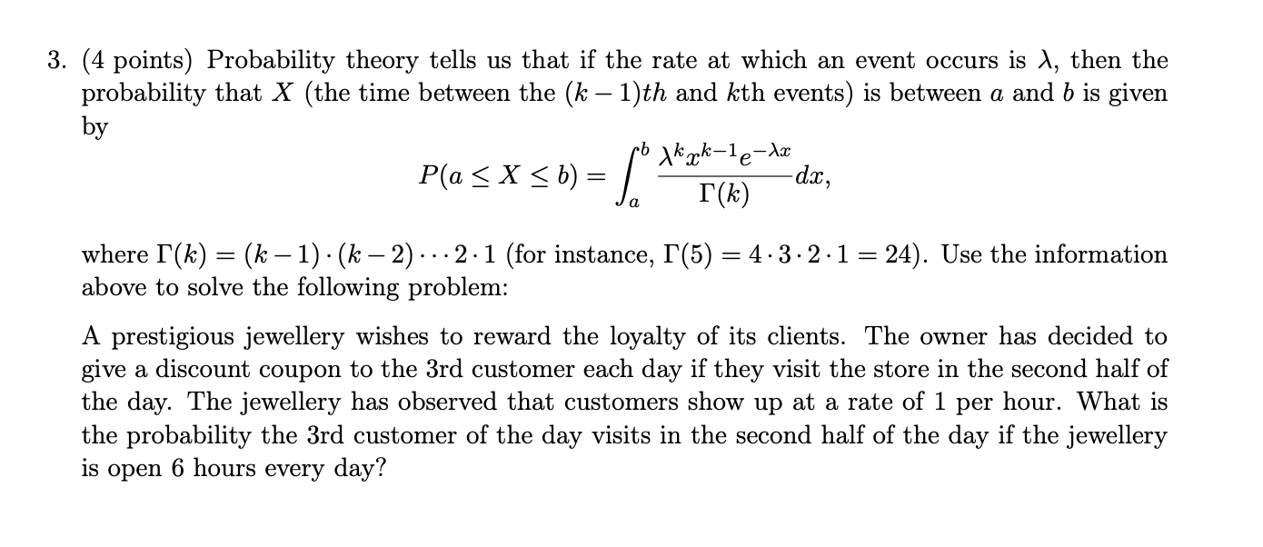 Solved (4 points) Probability theory tells us that if the | Chegg.com