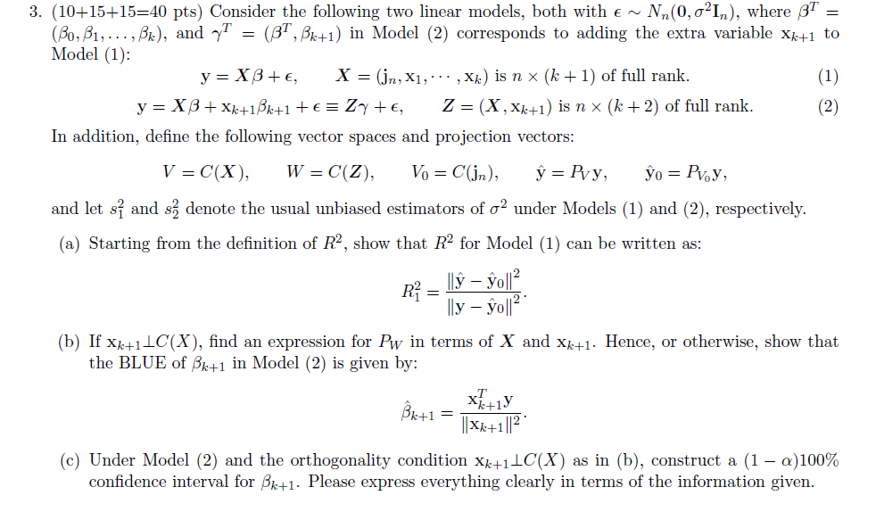 Solved 3. (10+15+15=40pts) Consider the following two linear | Chegg.com