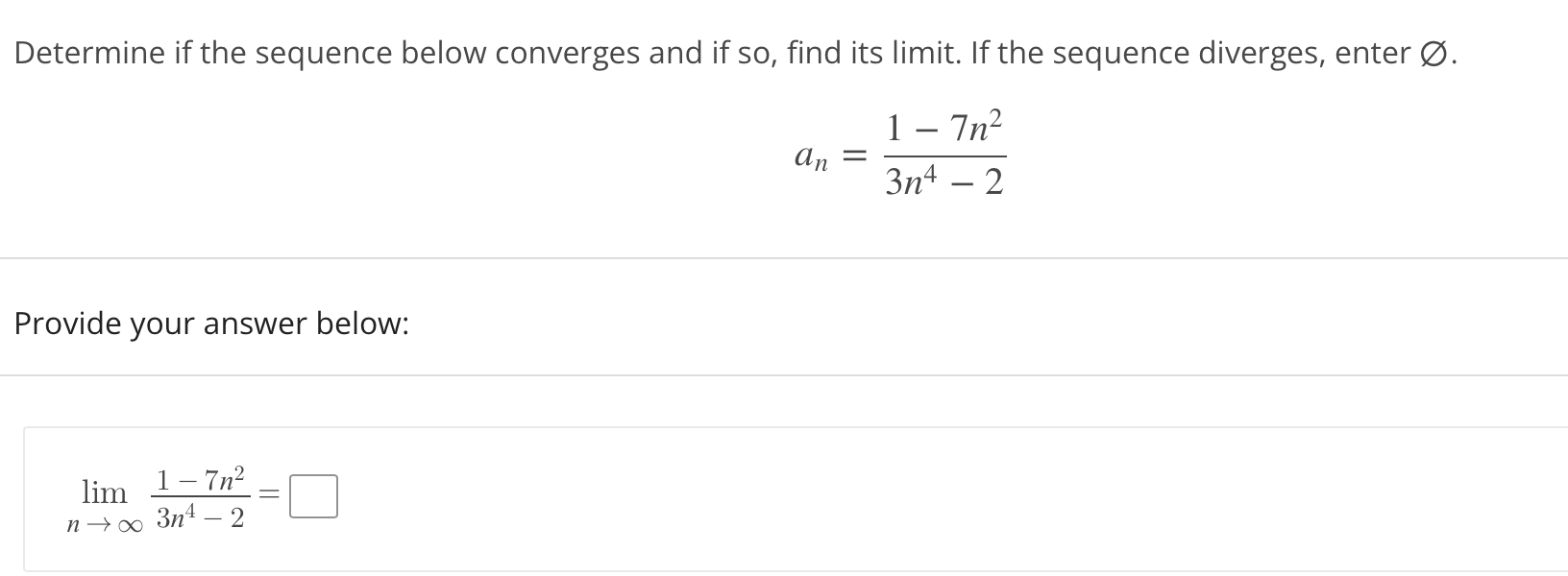 Solved Determine if the sequence below converges and if so, | Chegg.com