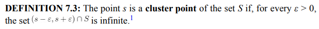 Solved DEFINITION 7.3: The point s is a cluster point of the | Chegg.com
