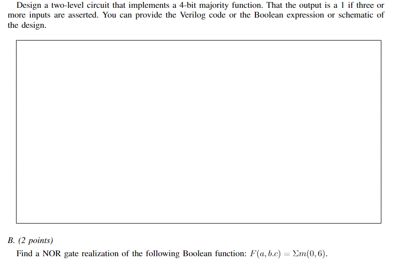 Solved Design a two-level circuit that implements a 4-bit | Chegg.com