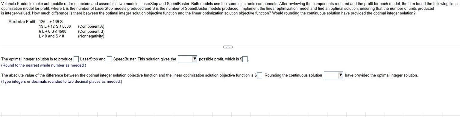 Solved The optimal integer solution is to produce | Chegg.com