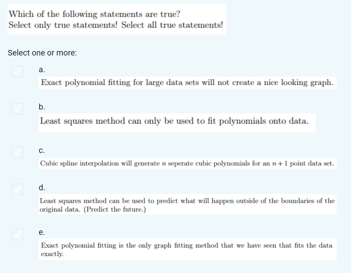 Solved Which of the following statements are true? Select | Chegg.com