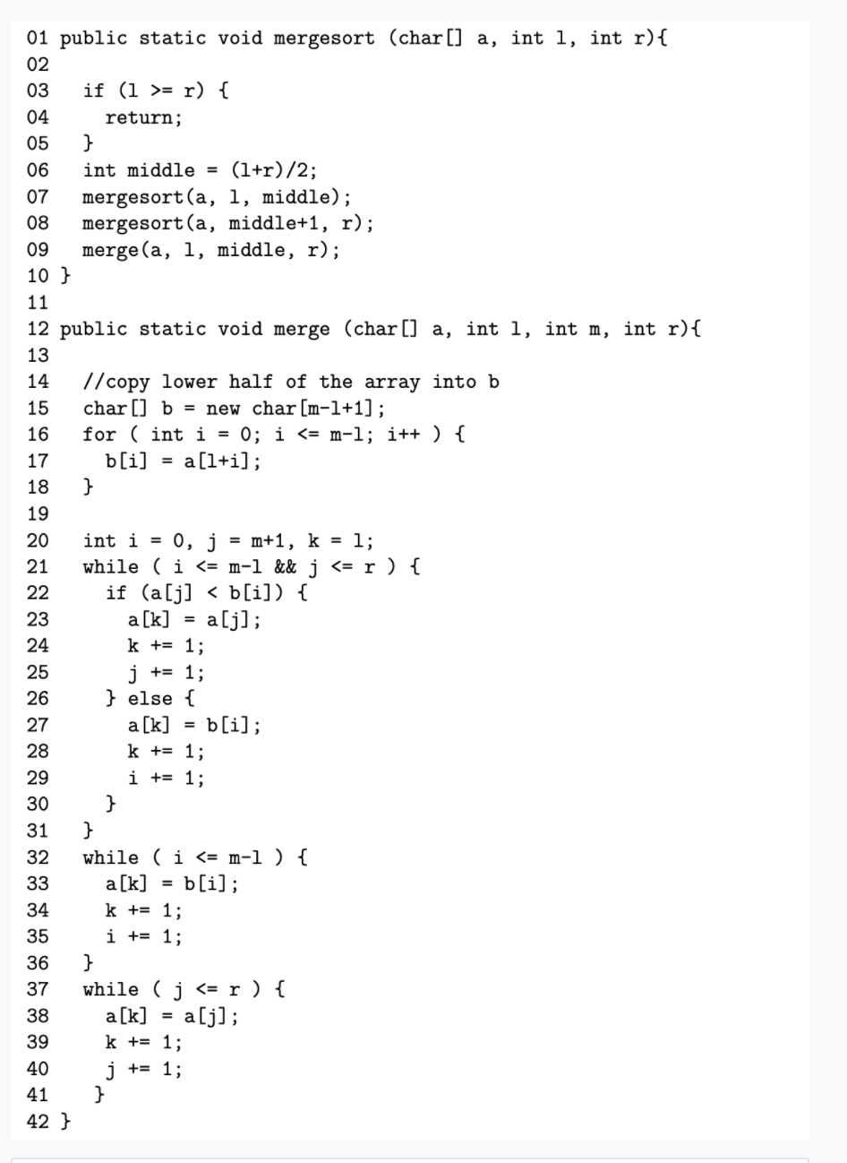 Solved Q4 Mergesort 12 Points List the resulting array after | Chegg.com