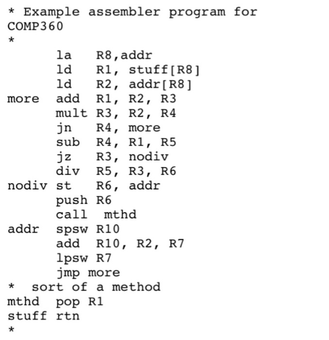 Solved COMP360 Assembler Write an assembler that reads the | Chegg.com Solved COMP360 Assembler Write an assembler that reads the | Chegg.com