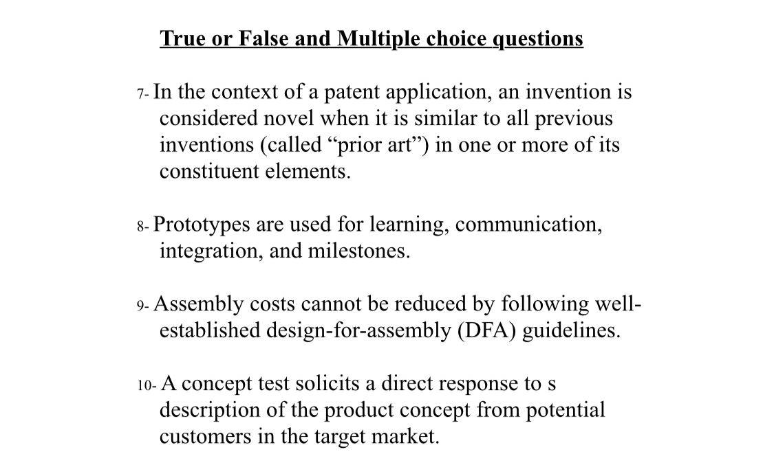 Solved True or False and Multiple choice questions 7- In the | Chegg.com