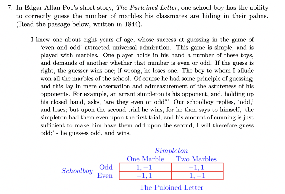 Solved 7. In Edgar Allan Poe's short story, The Purloined | Chegg.com