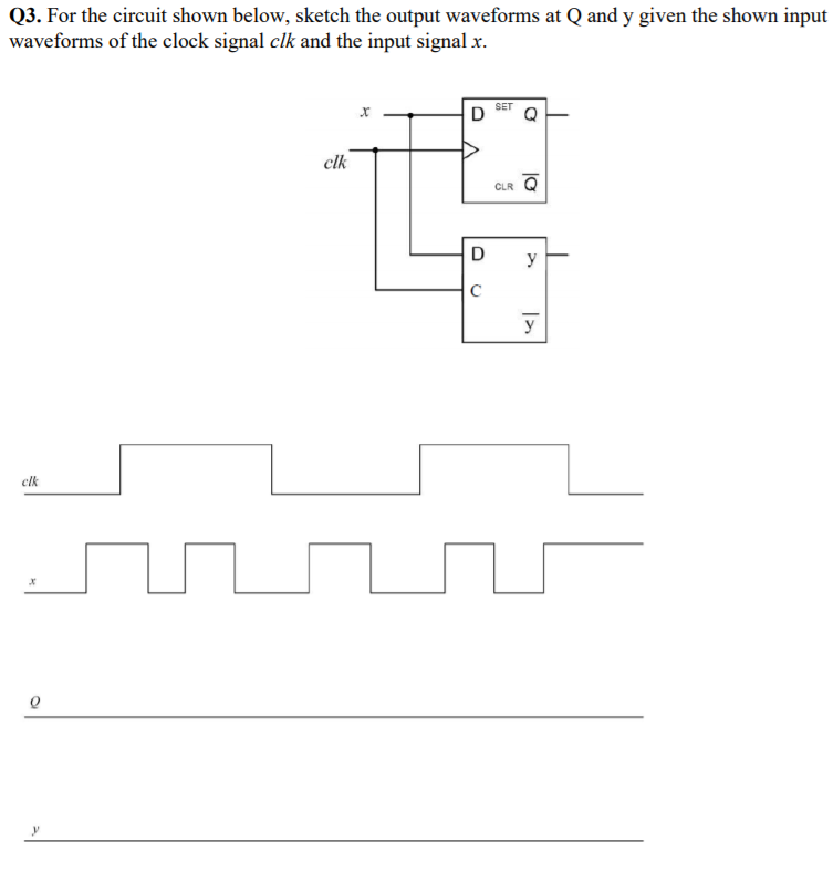 Solved Q3. For the circuit shown below, sketch the output | Chegg.com