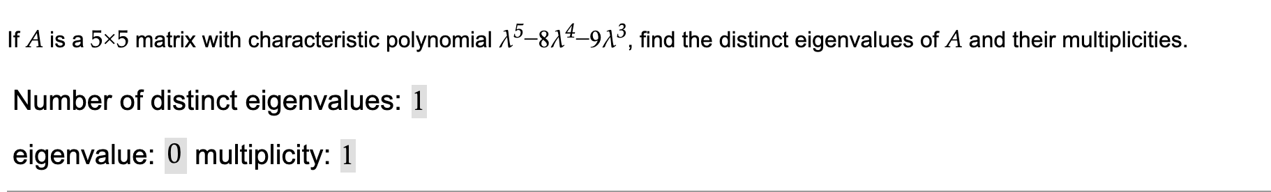 Solved If A is a 5x5 matrix with characteristic polynomial | Chegg.com