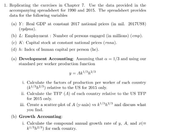 Replicating the exercises in Chapter 7 . Use the data | Chegg.com