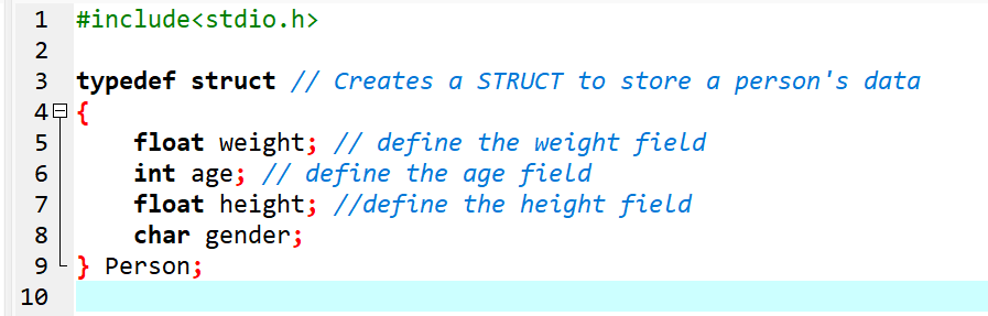 Solved Note in the definition of STRUCT that it is possible | Chegg.com