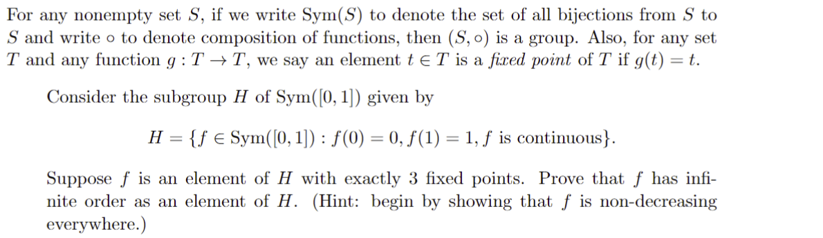 Solved or any nonempty set S, if we write Sym(S) to denote | Chegg.com