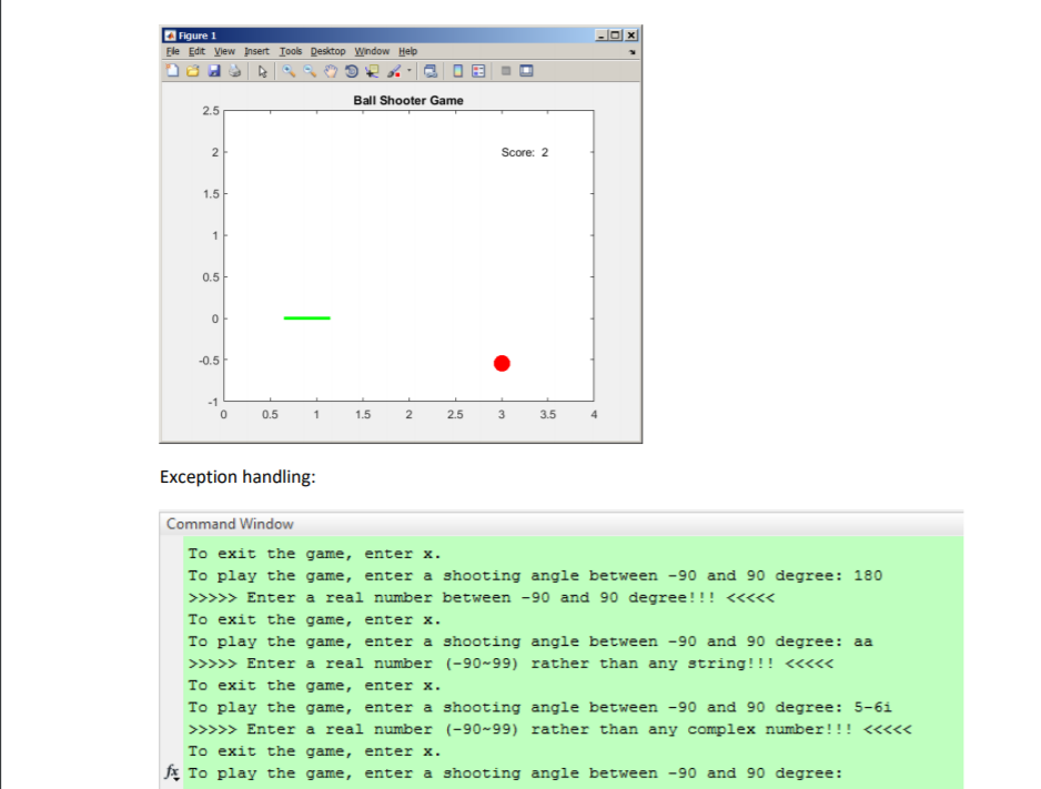Solved BALL SHOOTER GAME MATLAB This task is based on your | Chegg.com