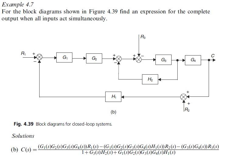 Solved Example 4.7 For the block diagrams shown in Figure | Chegg.com